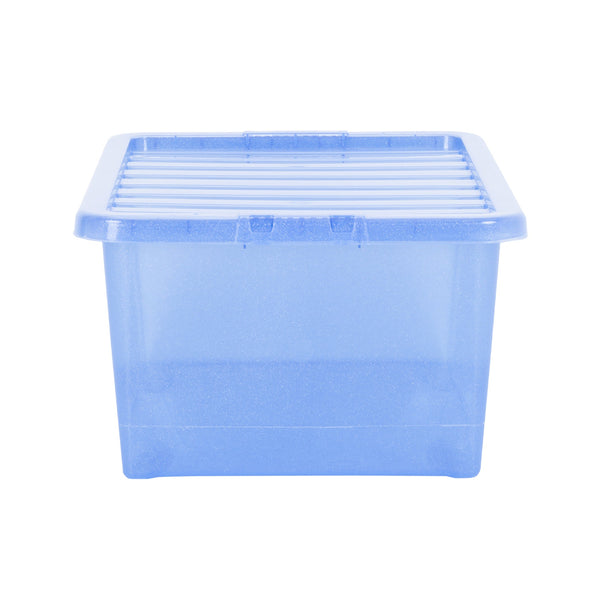 SINGLE - 45 Litre Crystal Sparkle Plastic Storage Boxes and Lids ...